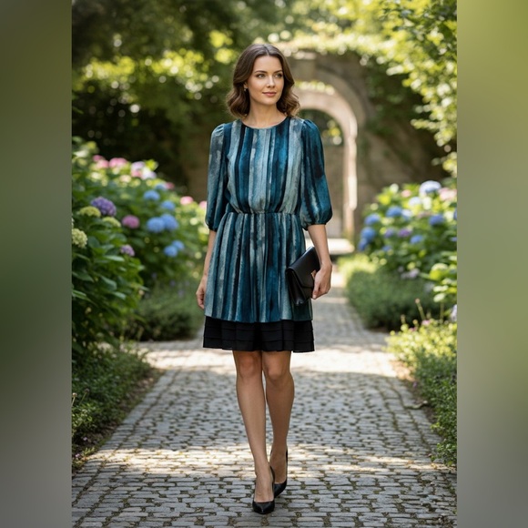 Jessica Simpson | Dresses | Jessica Simpson Teal And Black Mini Dress ...